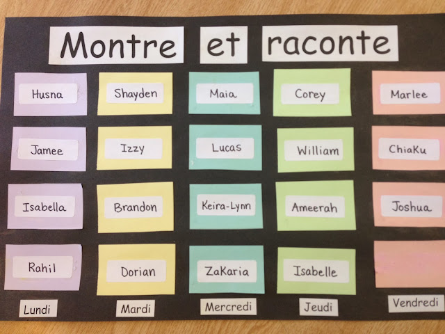 La classe de Mme Angelevski: Montre et Raconte