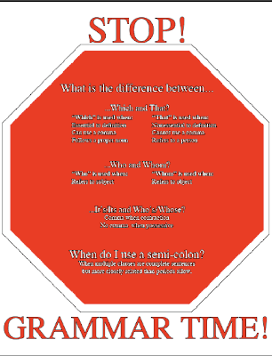 Stop! Grammar Time! | Inspiration for Writers, Inc.