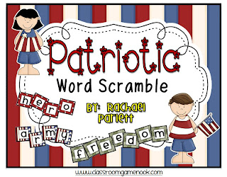 Simply Centers: Patriotic Word Scramble Center