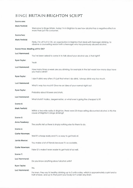 Media Studies A2 Portfolio: Script