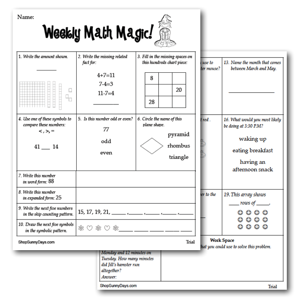 Weekly Math Magic - Classroom Freebies