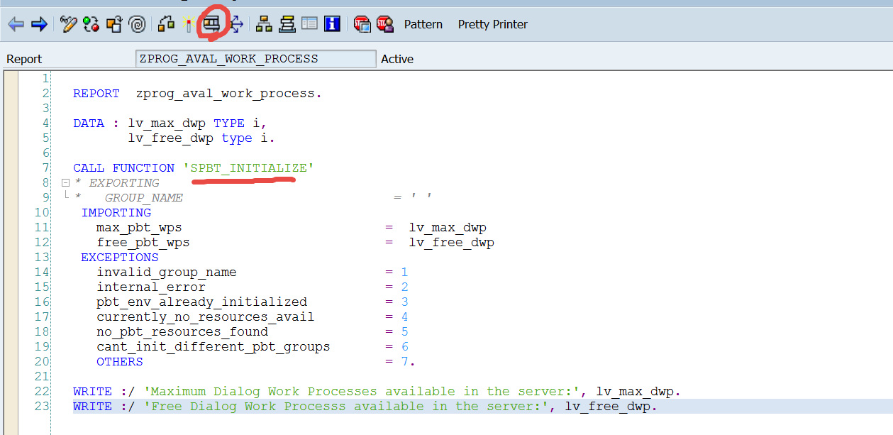 TECHSAP : Function Module that provides number of available Dialog Work Process in system?