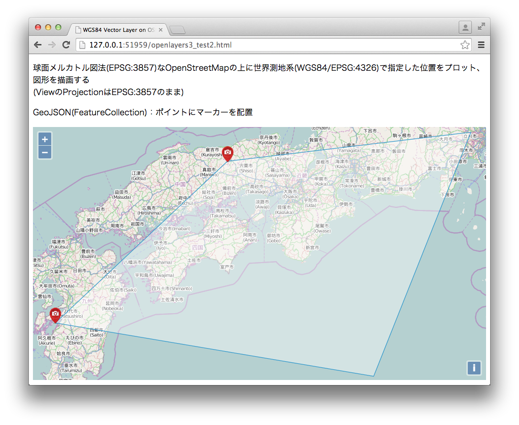 OpenLayers 3でOpenStreetMap上にピンを打つ : Eleclog.