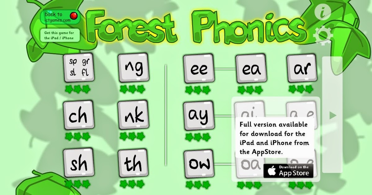 Learning Phonics: Forest Phonics: a spelling game