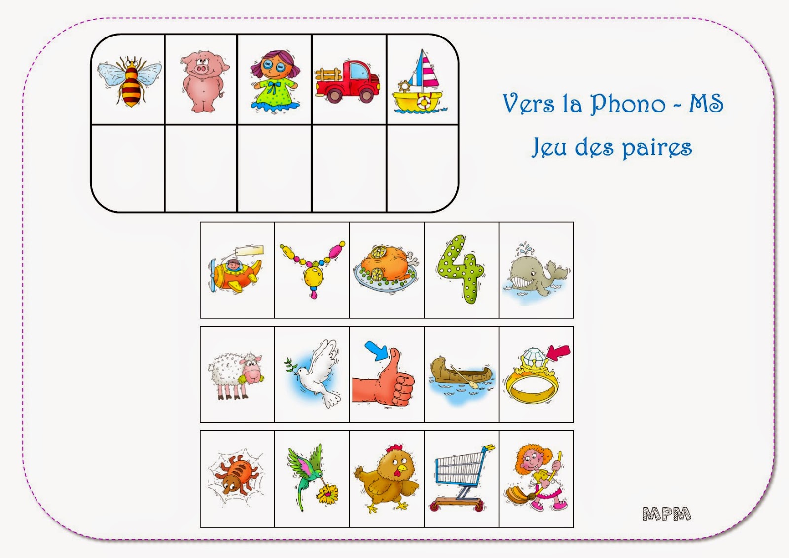 Phonologie - Jeu des paires