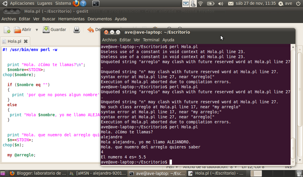 laboratorio de lenguajes de programacion: Ejemplo de lenguaje perl