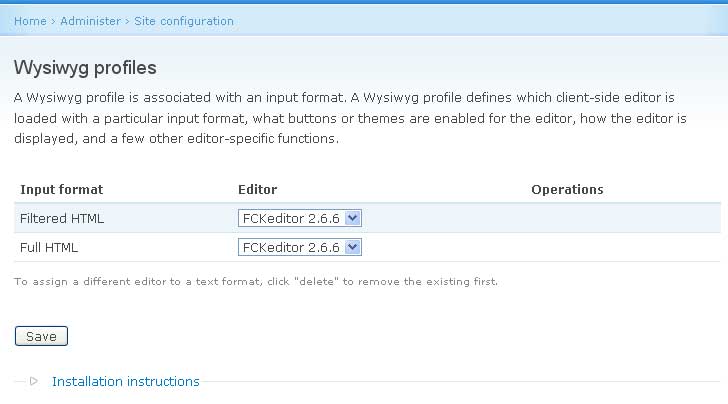 Drupal 6: Konfigurasi Wysiwyg dan Input Format | Pontianak Web & Open Source