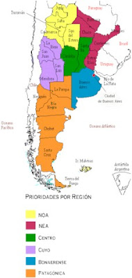 Geografía de la Región del N.O.A.: División Política de la Región del Noa