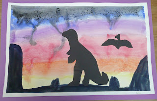 that artist woman: Silhouettes - Dinosaur Art Project #2