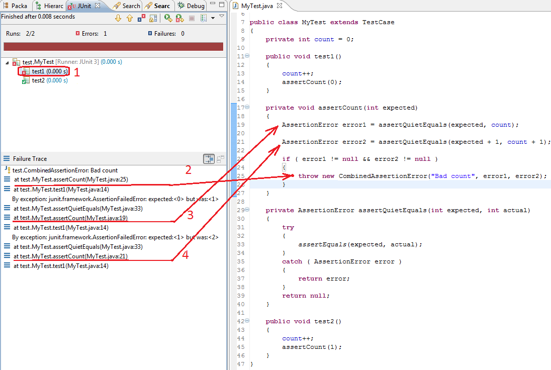 А пофиг!: JUnit хитрости: Объединяем stack traces
