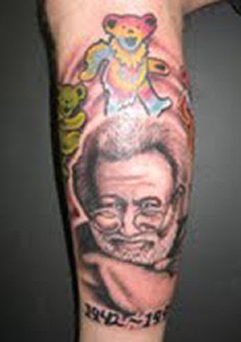 Grateful Dead Tattoos: GD Tattoo #73 Jerry Garcia Tattoo with Dancing Bears