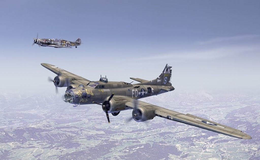 “Ye Olde Pub” o B-17 americano "poupado" pelo Me-109 Alemão em 1943 ~ HANGAR DO VINNA