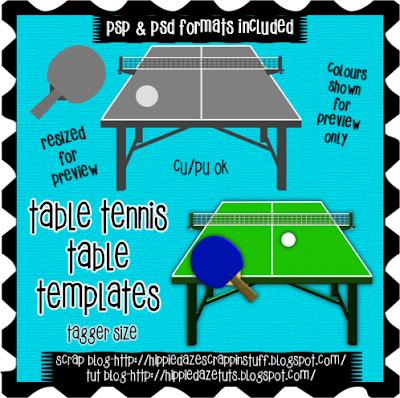 Hippiedaze Scrappin' Stuff: Table Tennis Template