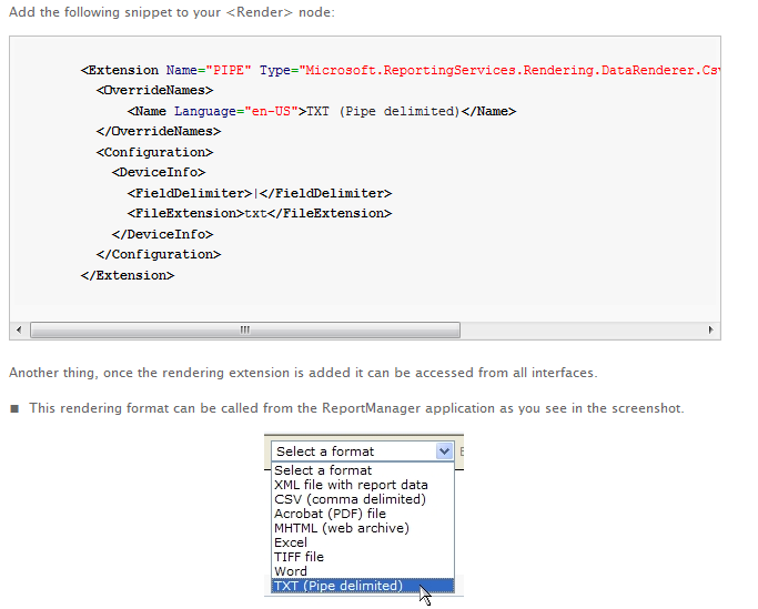 Development Sharings Adding Pipe Delimited Option For Report Rendering In SSRS development-sharings-adding-pipe-delimited-option-for-report-rendering-in-ssrs