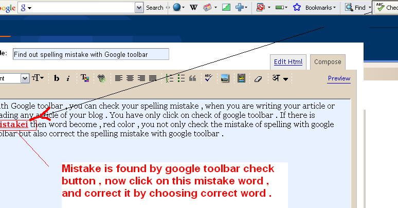 Find out spelling mistake with Google toolbar | UGC NET Online Coaching