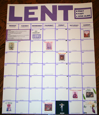 Our Lenten Calendar - Shower of Roses Blog