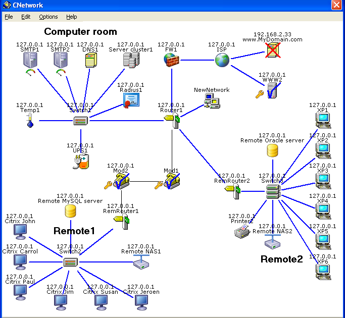 Monitor one network topology maps: About the graphical network topology map
