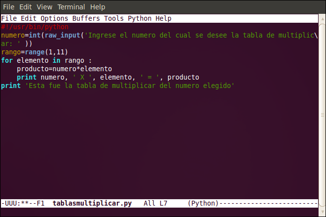 Daniela González - Programación: Tabla de multiplicar en Python