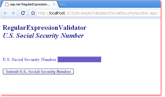 Dot Net Examples: How to validate U.S. Social Security Number : regular ... Dot Net Examples: How to validate U.S. Social Security Number : regular ...