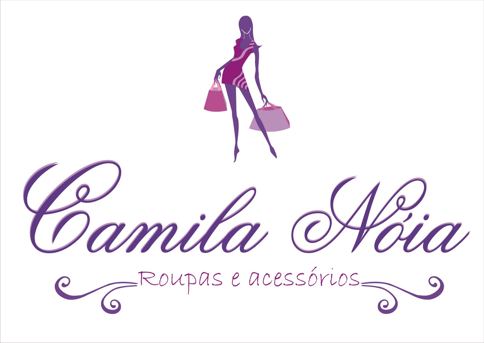 Logotipo Desenvolvido para a loja de roupas e acessórios Camila Nóia, mais cartões de visita.