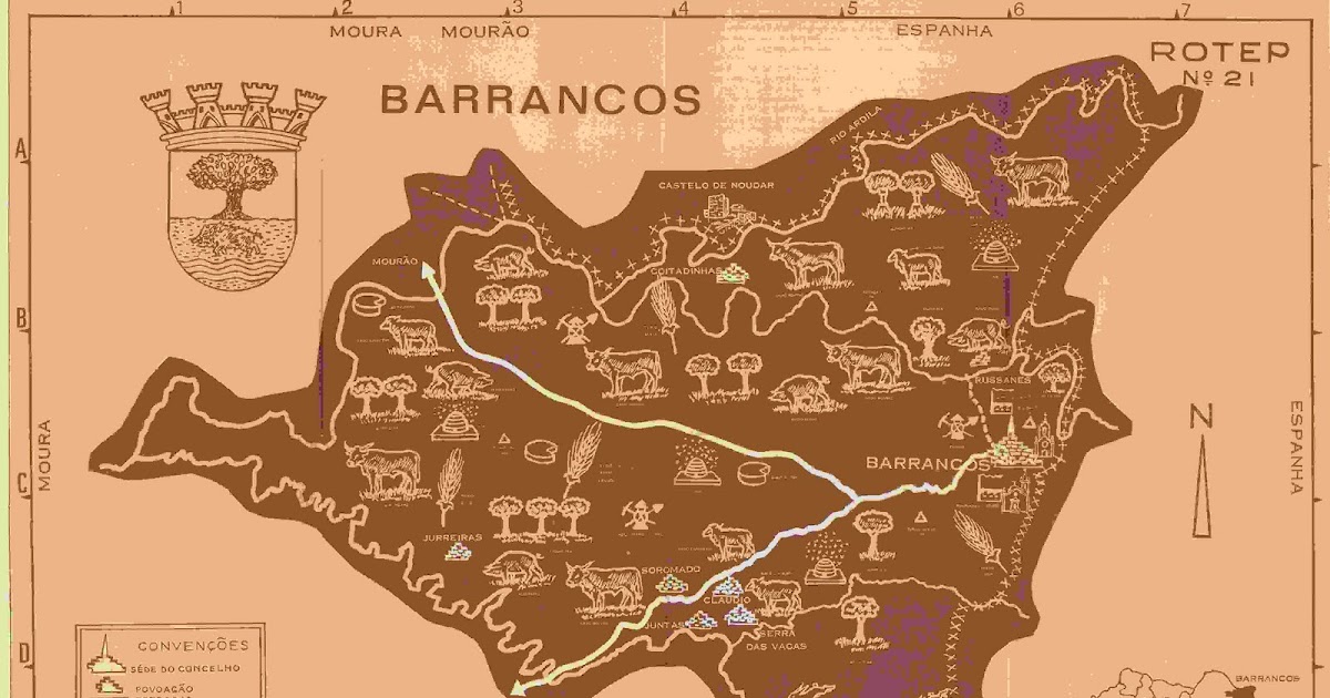 estado de Barrancos: Mapa turístico de Barrancos (1960)