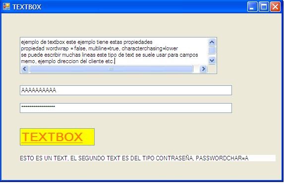.NET: El TEXTBOX (La Caja De Texto) .NET: El TEXTBOX (La Caja De Texto)