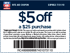 Rite Aid $5/$25 Printable Coupon ~ The Freebie Junkie