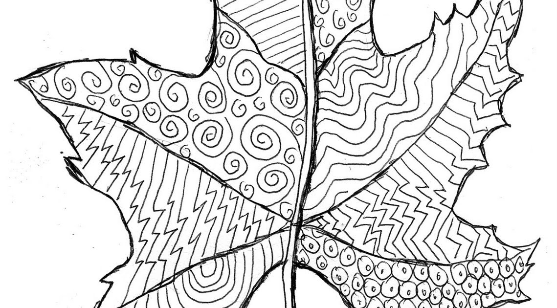 Grovecrest Art: Fall Leaf Line Drawing