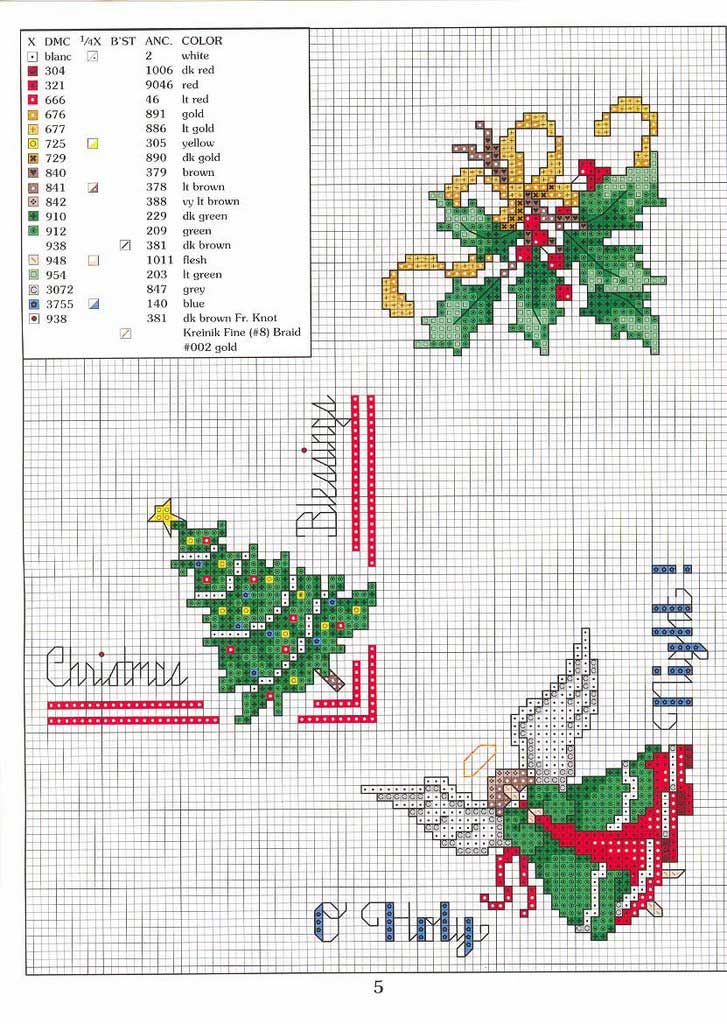 Nochebuena en punto de cruz - Imagui
