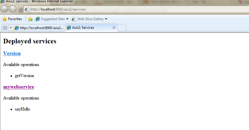 EVIAC: Setting up Apache Axis2 on windows