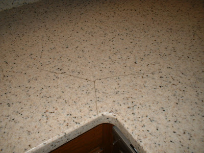 The Solid Surface Countertop Repair Blog: Hi Macs Crack Repair. Crock Pot Again.