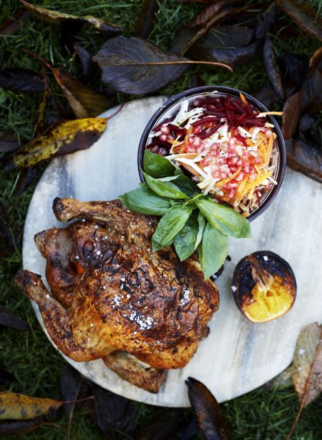 Kylling med appelsin og coleslaw af rodfrugter - Marie Melchior Kylling med appelsin og coleslaw af rodfrugter - Marie Melchior
