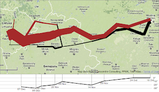 GIS3015 Map Blog: Flow Map of Napoleon's invasion of Russia