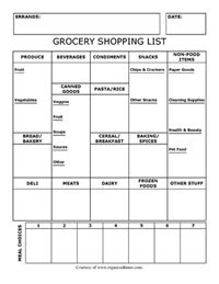 Frugal Freebies: Free Grocery Shopping List