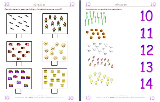 Fichas de numeros del 10 al 20 - Imagui