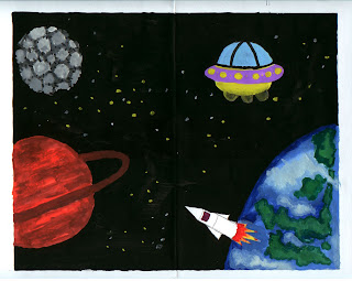 meet me in outer space: drawings