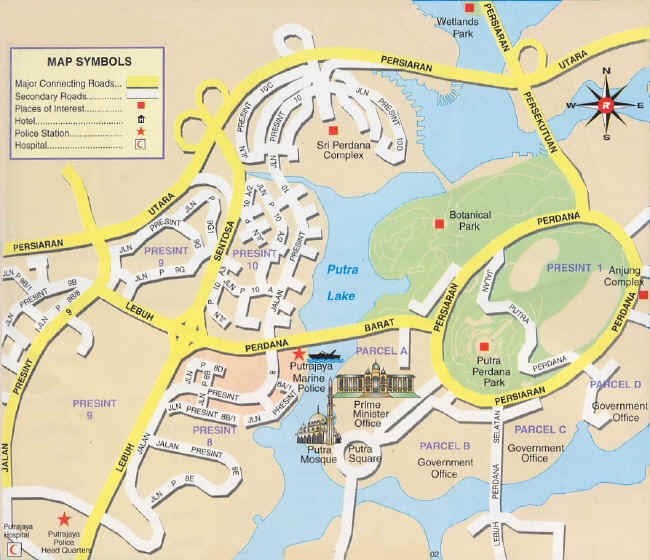 Putrajaya Hotels and Vacations: Putrajaya Map