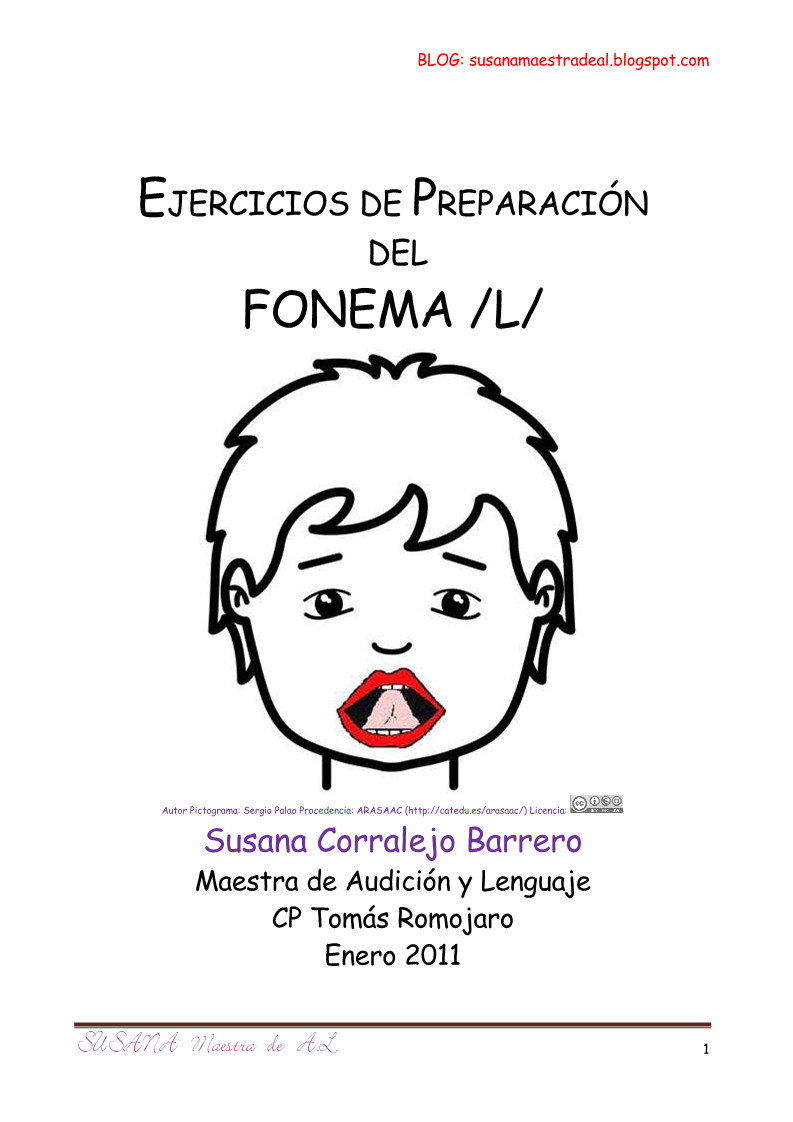 SUSANA Maestra de A.L.: DEBERES ARTICULACIÓN L