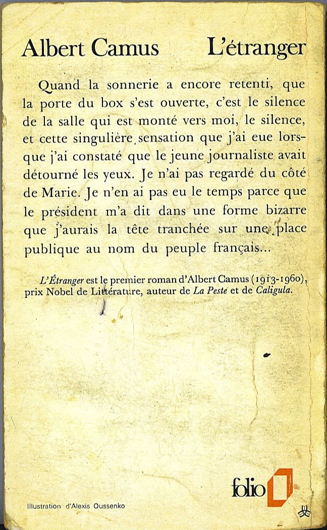 I have good books.: L'étranger by Albert Camus