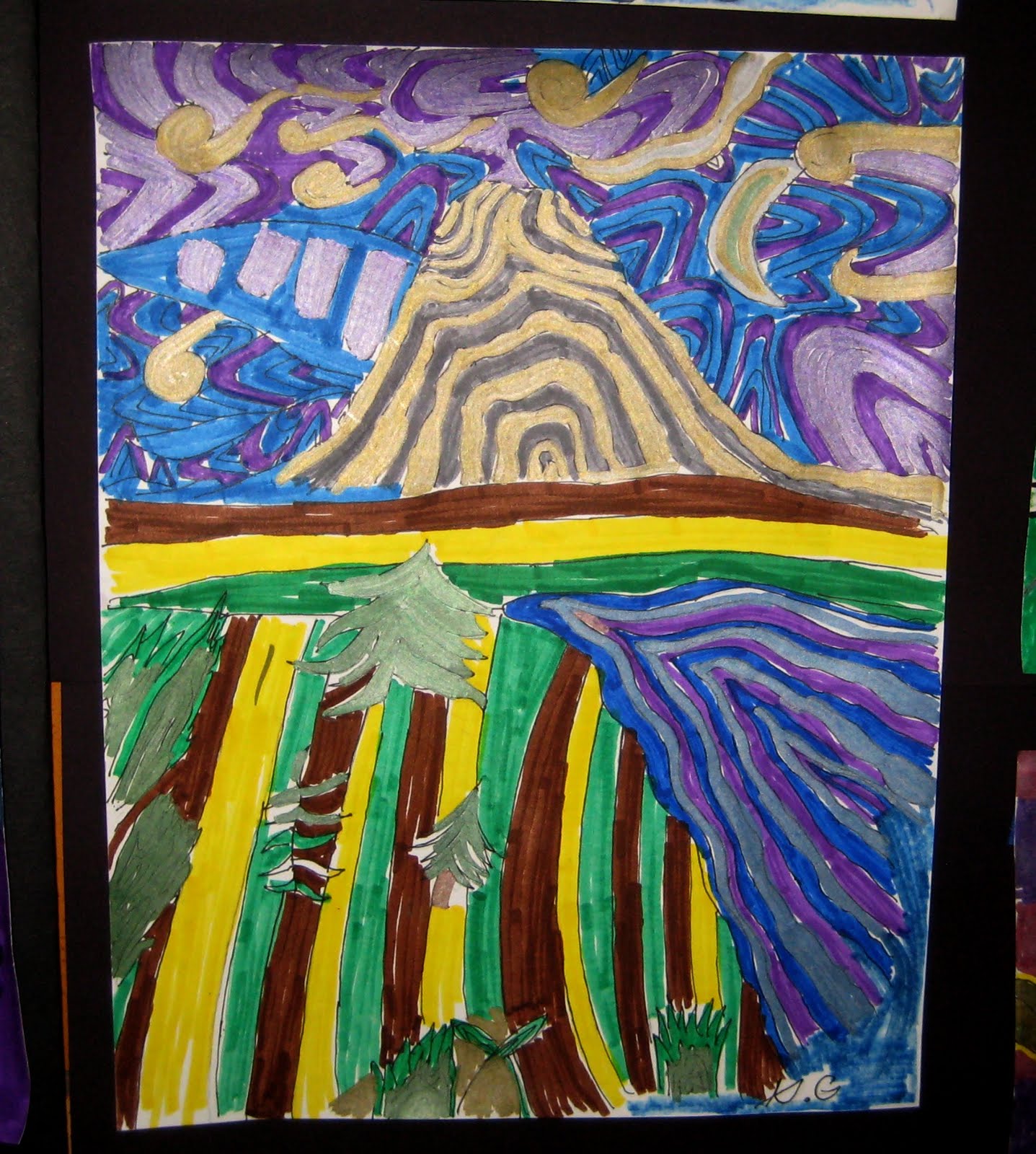 Mrs. Art Teacher!: rhythm and movement landscape