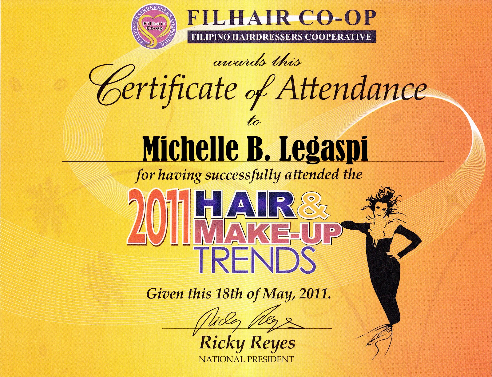 HMUA Myke Legaspi: My Hair & Make-Up Artistry Certificates