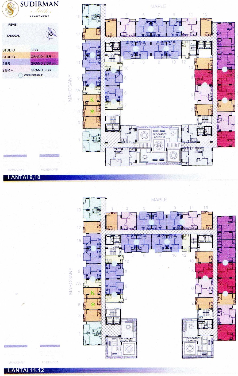 Denah Ruang Menurut tipe dan Lantai Sudirman Suites Apartment ...