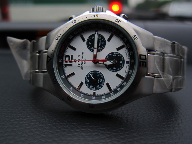 jam & watch: Jemis Chronograph 100m - white dial (Sold)