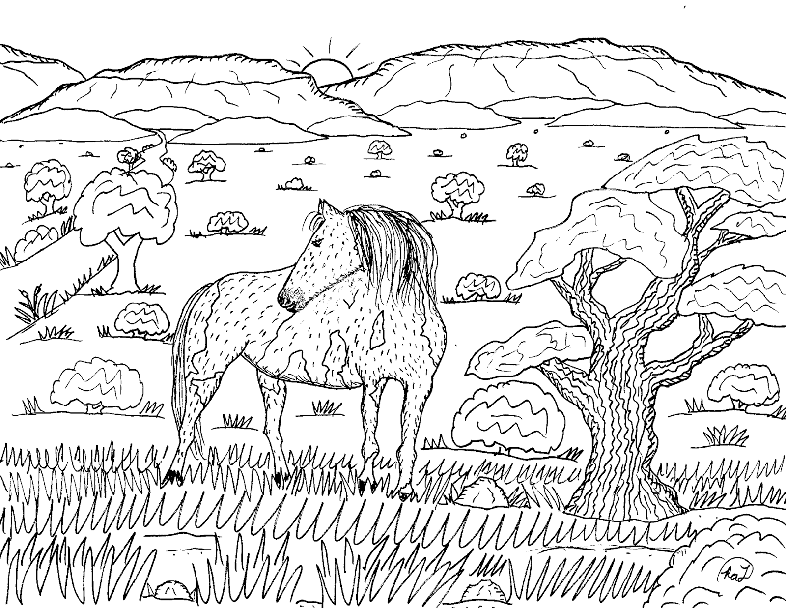 Robin's Great Coloring Pages: Mustang Horses