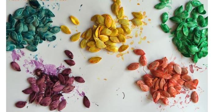 Mini Monets and Mommies: How-To Color Pumpkin Seeds