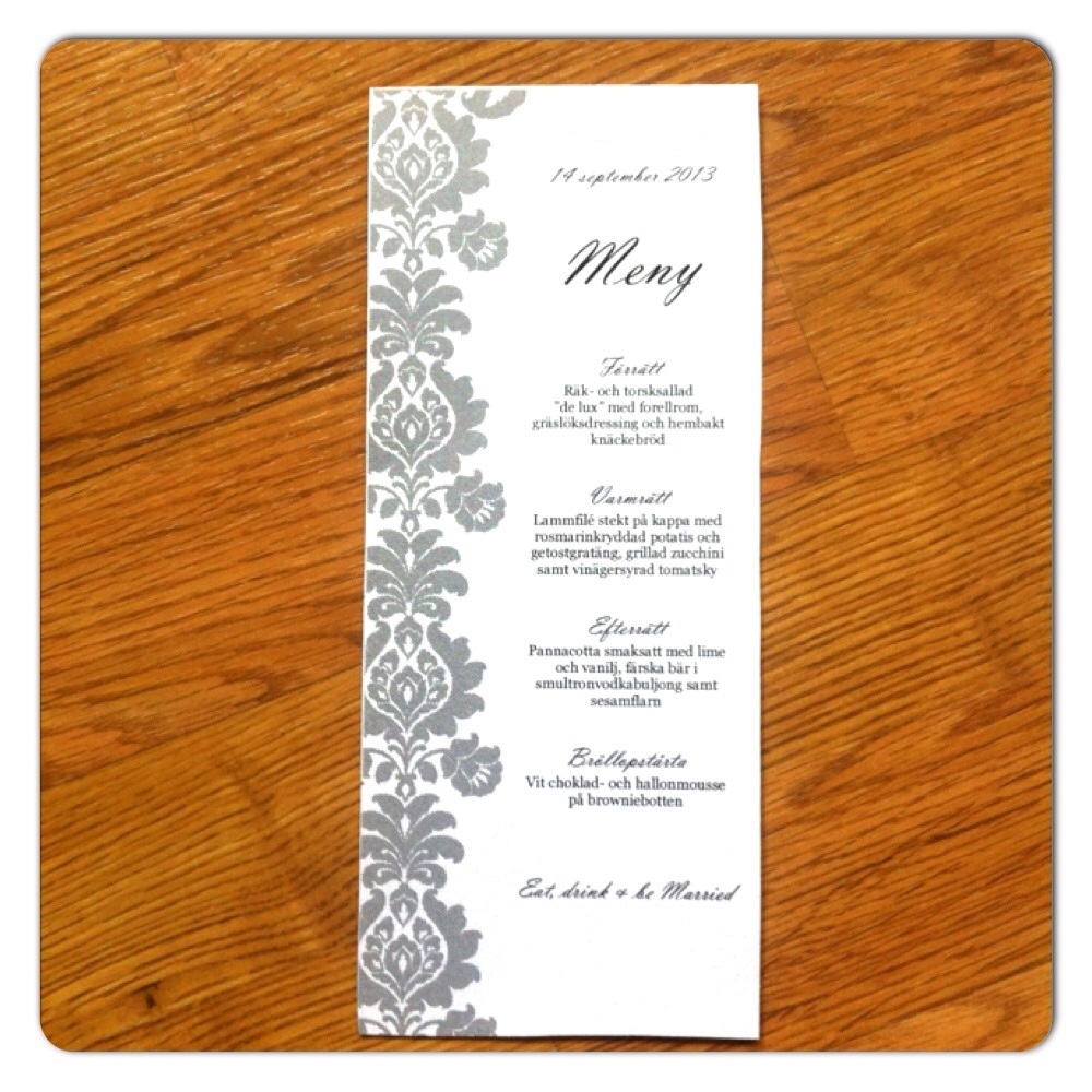 För alltid vi: Färdiga menykort