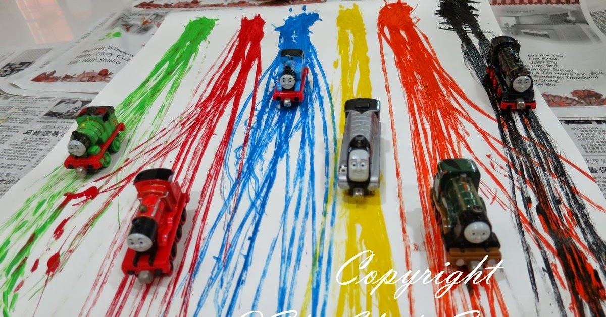 Shu-Yin's Sanctuary: Kid's Art & Craft: Painting With Trains