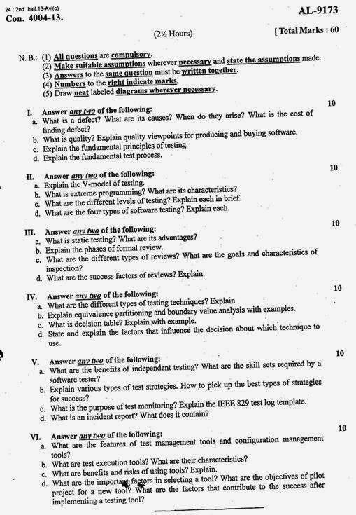 Question Papers Collection: TYBSCIT SEM V Exam (Oct 2013) Mumbai ...