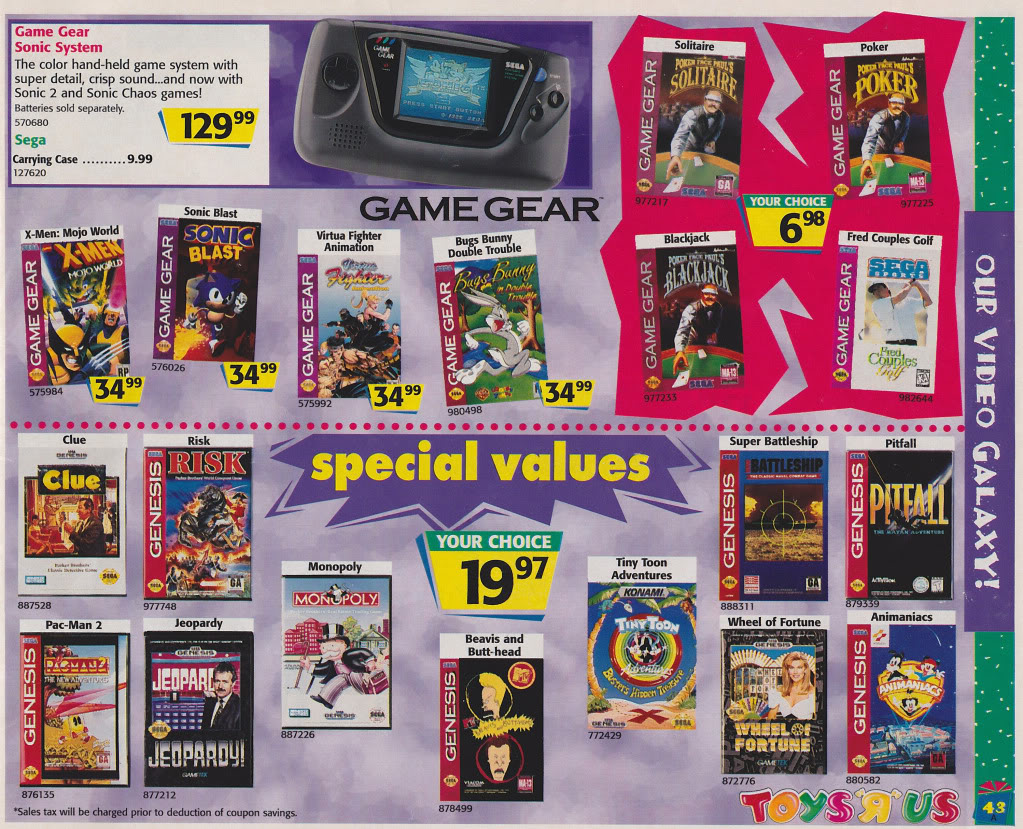 love, elizabethany: video games galore in the 1996 toys r us ad