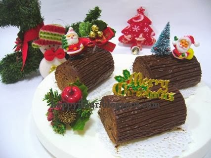 Happy Flour: Mini X'mas Chocolate Log Cake